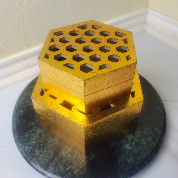 Unknown | Accents | Golden Bee Honeycomb Wooden Nesting Boxes | Poshmark